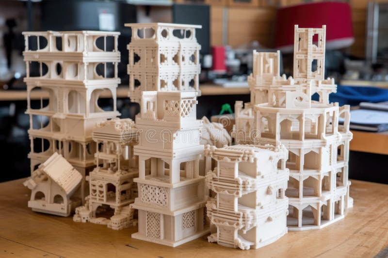 3d Printed Modular Building Components Stacked Together Stock ...