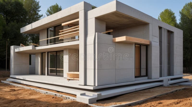 3D-printed Residential House Showcasing Modern Construction Technology ...