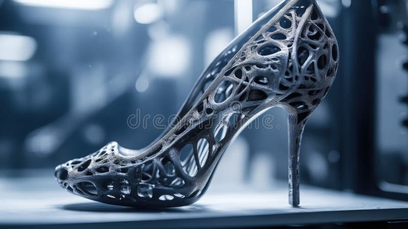 3D Printed Shoe Design with Intricate Web Patterns. Modern Footwear ...