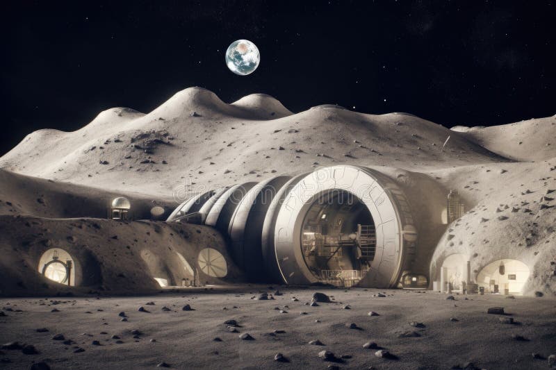 3d-printed Space Habitat Using Lunar Regolith Stock Photo - Image of ...