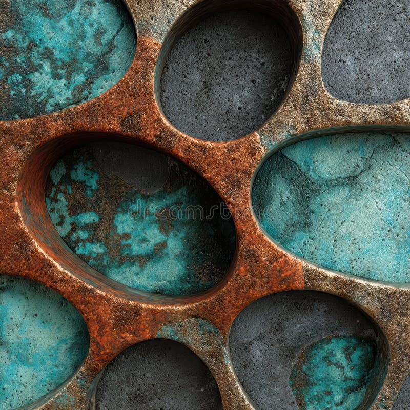 3D Printed Tile Matrix with Modular Voids Oxidize 01 Stock Illustration ...