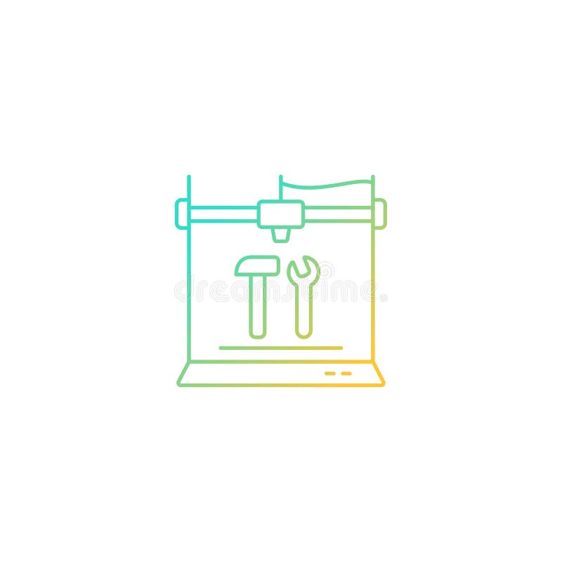 3d Printed Tools Gradient Linear Vector Icon Stock Vector ...