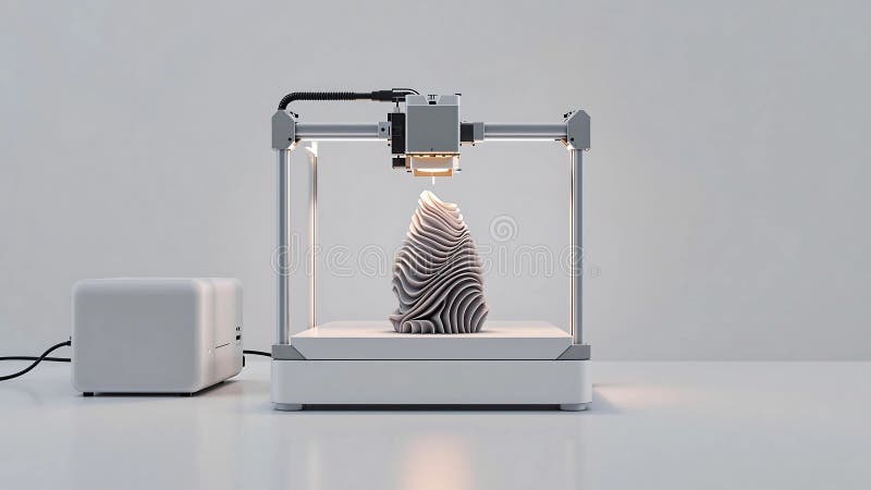 3D Printed Wavy Sculpture (Generative AI) Stock Illustration ...