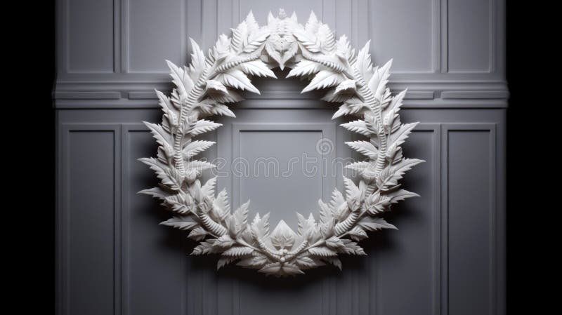3d Printed White Plastic Christmas Wreath. Christmas Futuristic Modern ...