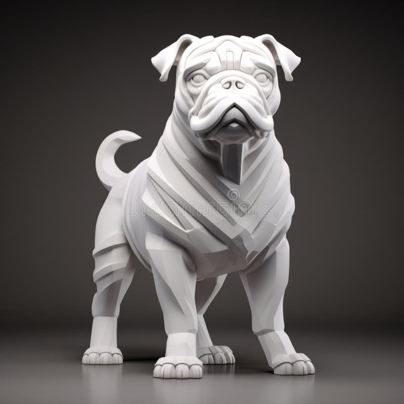 3d Printed White Pug Dog Model - Stylized and High Resolution Stock ...