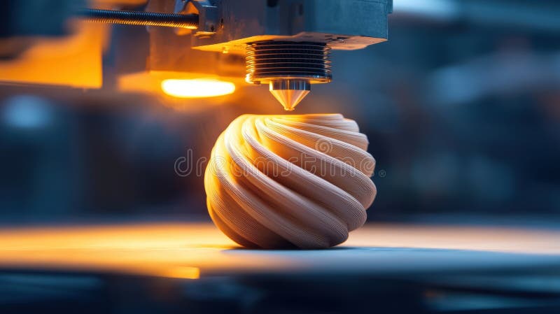 A 3D Printer in Action, Creating a Spiral-shaped Object. Stock Photo ...
