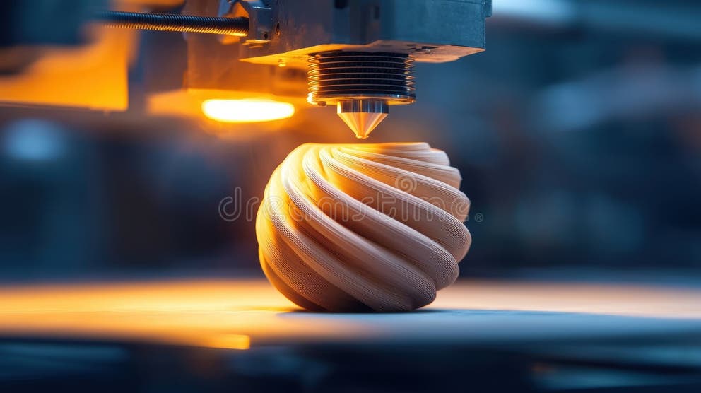 A 3D Printer in Action, Creating a Spiral-shaped Object. Stock Photo ...