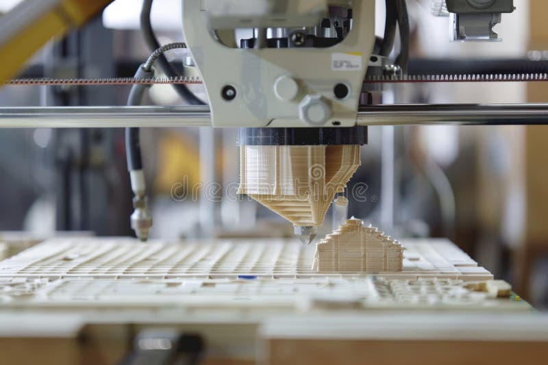 A 3D Printer in Action, Creating a Wooden House with Precise Technology ...