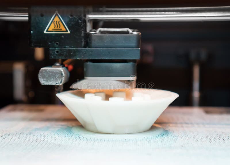 3d printer in action. stock image. Image of focus, industrial - 104975883