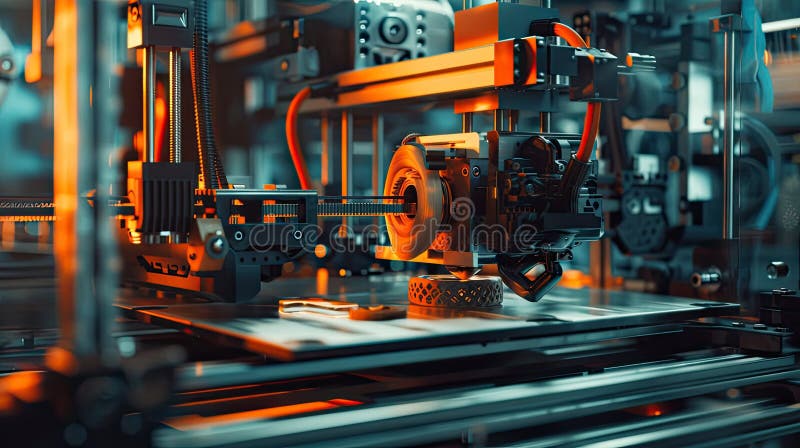 A 3D Printer in Action, Showcasing the Intricate Details and Technical ...