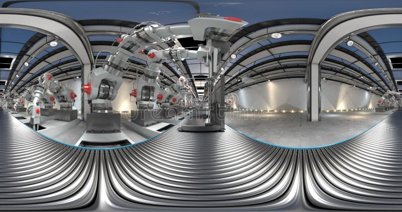 3D Printer Assembling on a Conveyor Belt by Automatic Robotic Arms. 4K ...