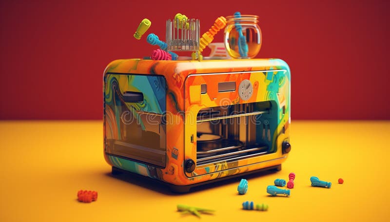 3D Printer?C4D?Pop Art Concept, Creative Printer Design Created with ...