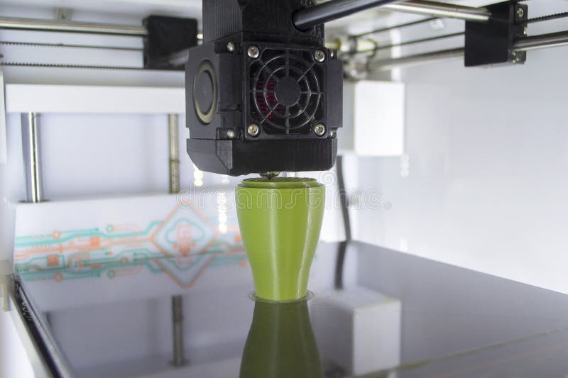 3D Printer Close Up Working 3D Printer Process Printing Object Molten ...