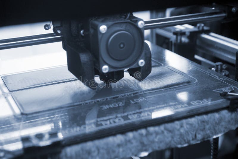 3D Printer Close Up Working 3D Printer Process Printing Object Molten ...