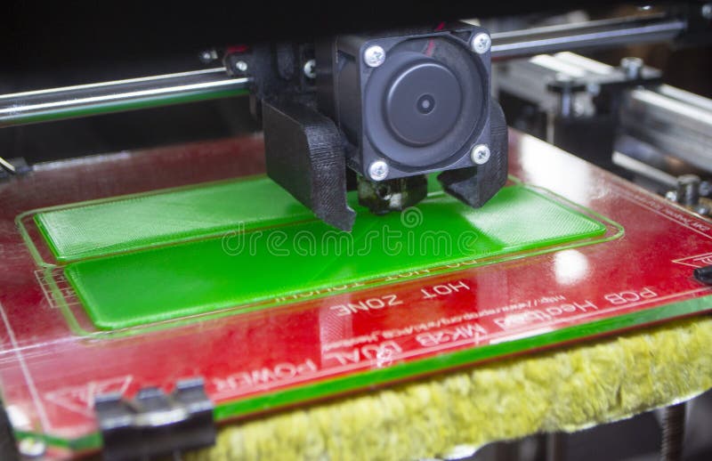 3D Printer Close Up Working 3D Printer Process Printing Object Molten ...
