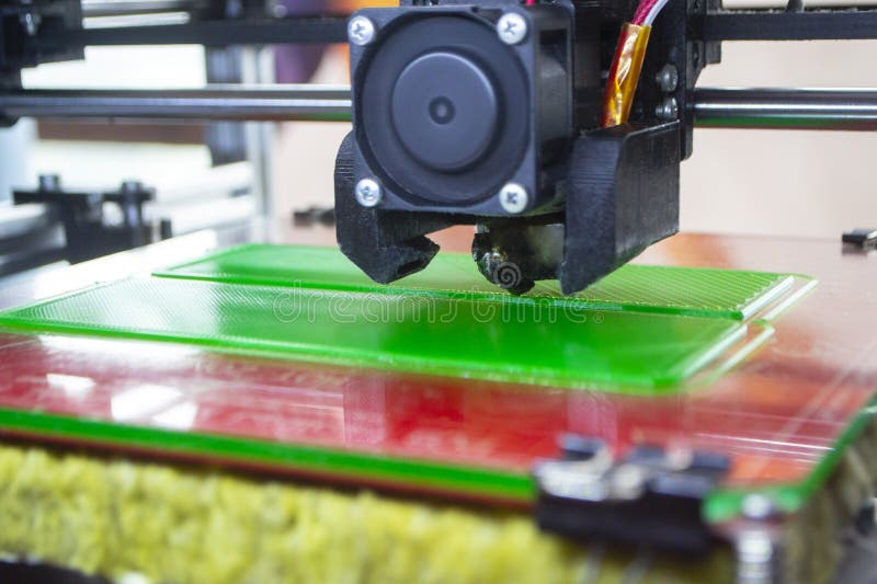 3D Printer Close Up Working 3D Printer Process Printing Object Molten ...