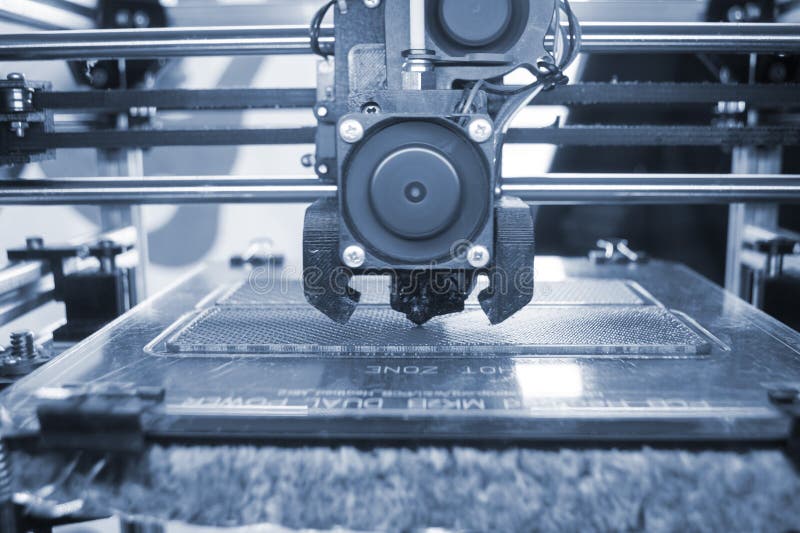 3D Printer Close Up Working 3D Printer Process Printing Object Molten ...