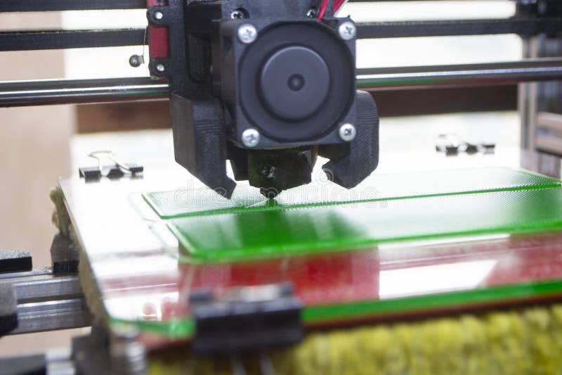 3D Printer Close Up Working 3D Printer Process Printing Object Molten ...