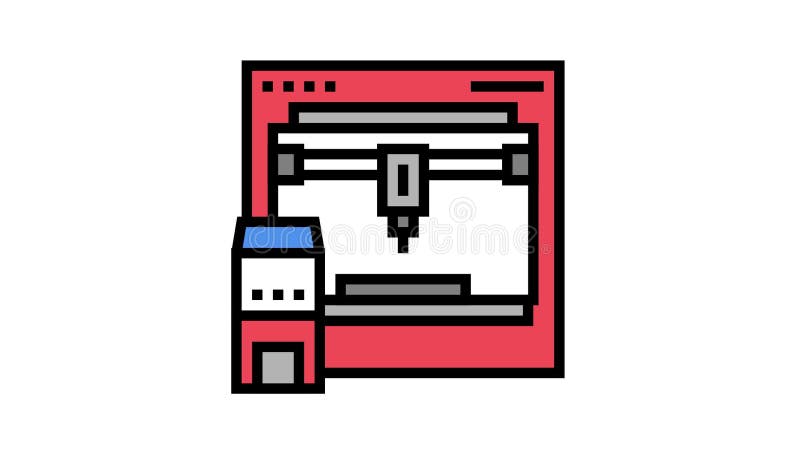 3d Printer Color Icon Animation Stock Footage - Video of animated ...