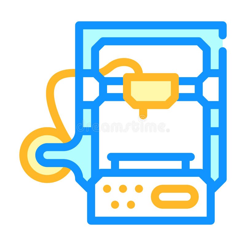 3d Printer Color Icon Vector Illustration Color Stock Vector ...