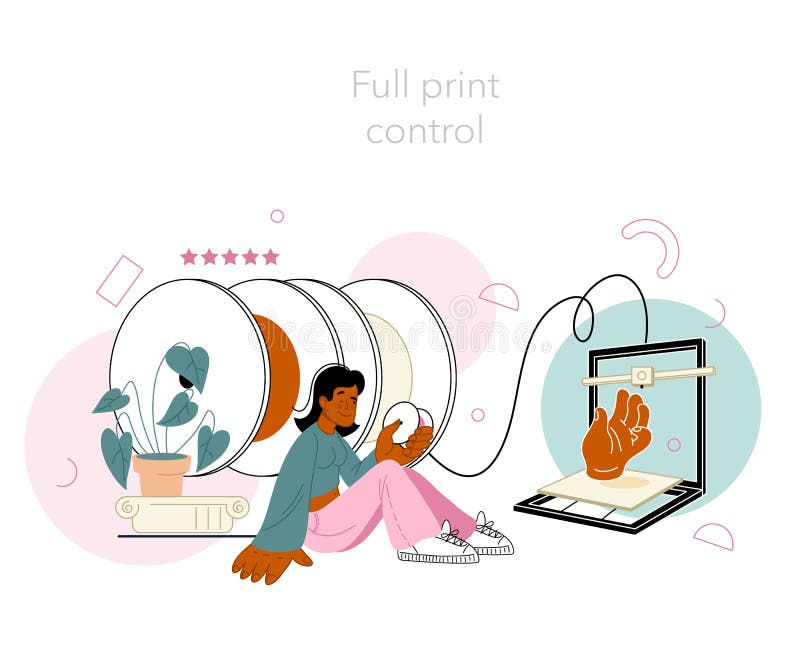 3D Printer Concept. Digital Designer with Electronic Tools Making Stock ...