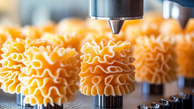 3D Printer Crafting Gourmet Pasta a Close-Up of Culinary Innovation and ...