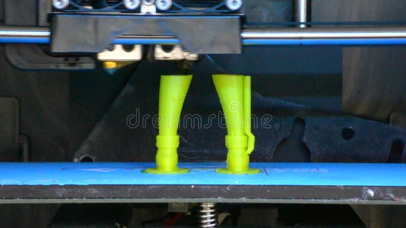 The 3D Printer Creates a Green Object Stock Footage - Video of ...