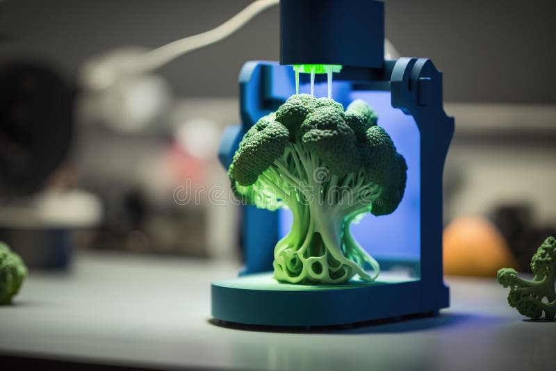 3d Printer Creates a Piece of Broccoli, Created with Generative AI ...
