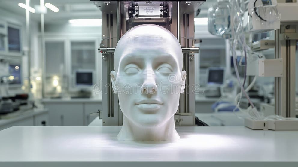 3d Printer Creating Artificial Human Head in Laboratory Setting Stock ...