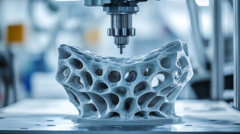 3D Printer Creating a Complex Lattice Structure Stock Illustration - Illustration of modern ...