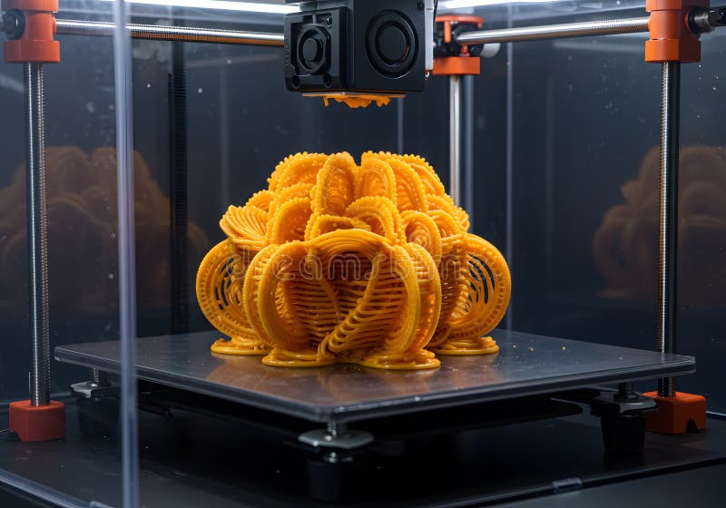 3 D Printer Creating Complex Structure Stock Illustration ...