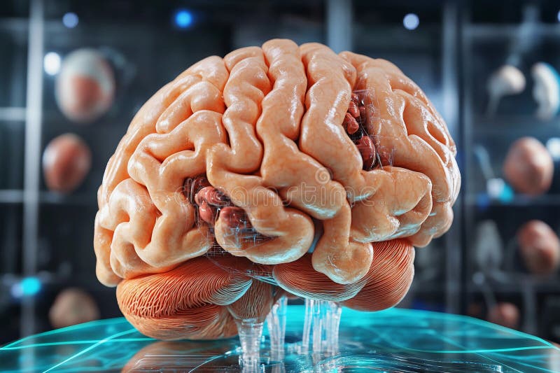 3D Printer Creating a Detailed Model of a Human Brain in a Laboratory ...