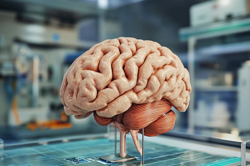 3D Printer Creating a Detailed Model of a Human Brain in a Laboratory ...