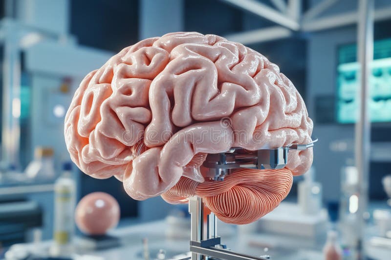 3D Printer Creating a Detailed Model of a Human Brain in a Laboratory ...