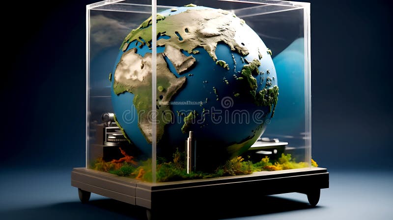 3d Printer Creating a Earth Globe Stock Illustration - Illustration of ...