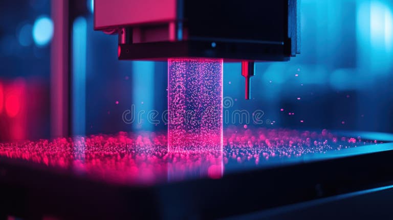3d Printer Creating an Object Layer by Layer with Pink Material in ...