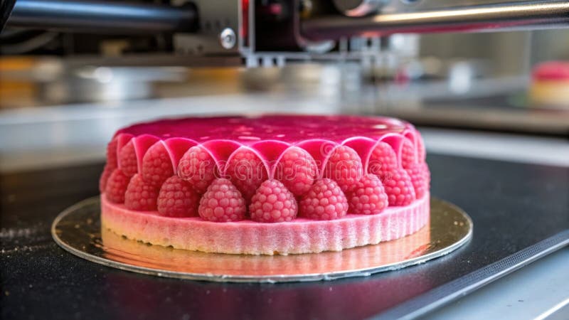3d Printer Creating Raspberry Cake with Innovative Food Technology ...