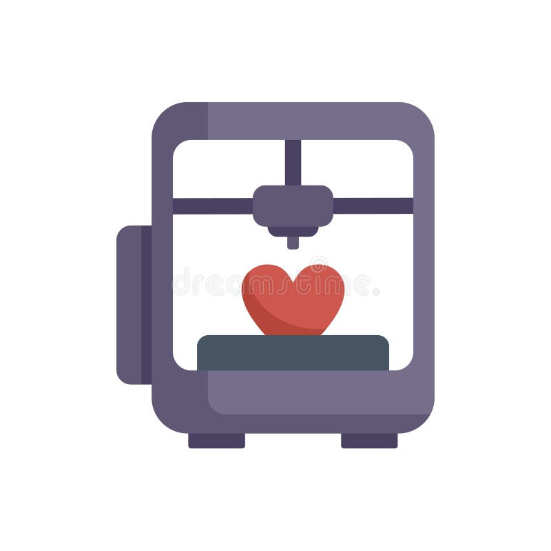 3d Printer Creating a Red Heart with Modern Technology Stock ...