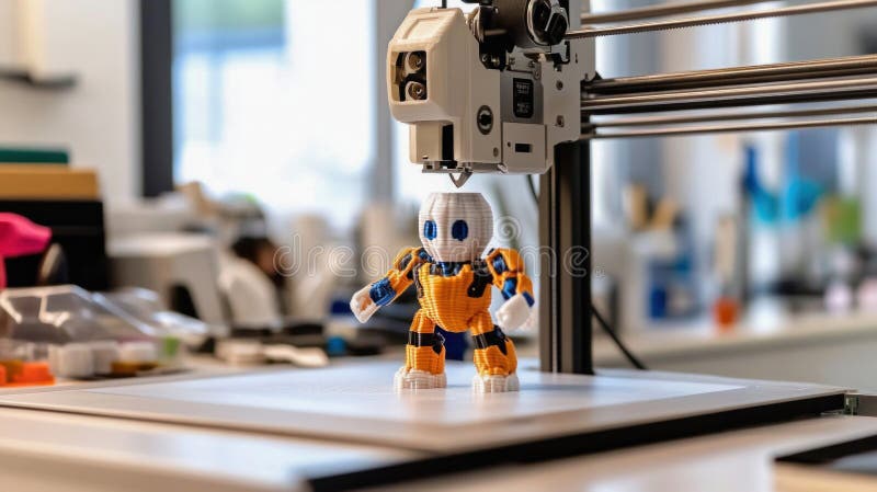 3d Printer Creating a Robot in a Laboratory Stock Photo - Image of ...