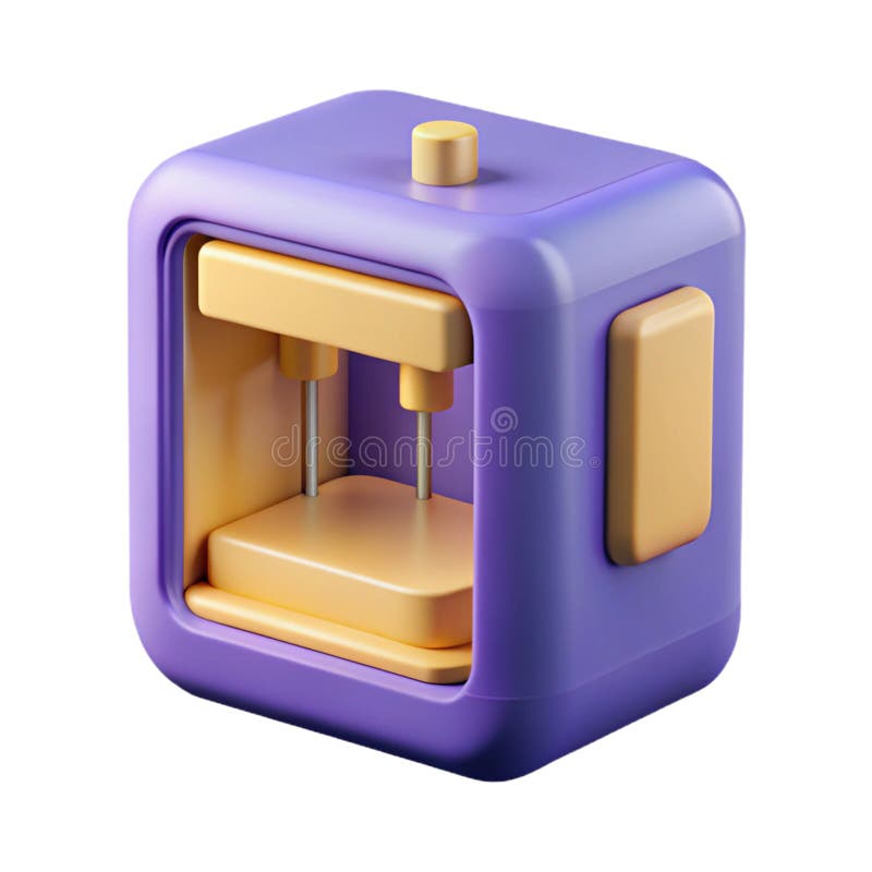 3D Printer 3D Icon stock illustration. Illustration of manufacturing ...