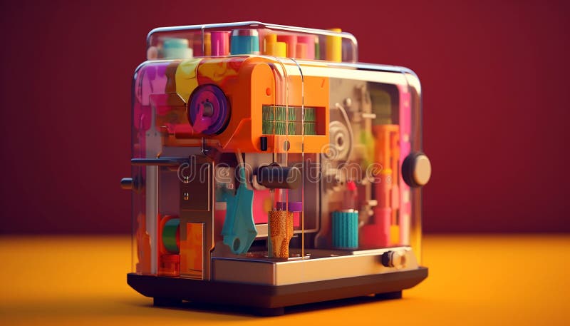 3D Printer Design. Pop Art Concept, Creative Printer Design Created ...
