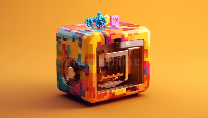 3D Printer Design. Pop Art Concept, Creative Printer Design Created ...