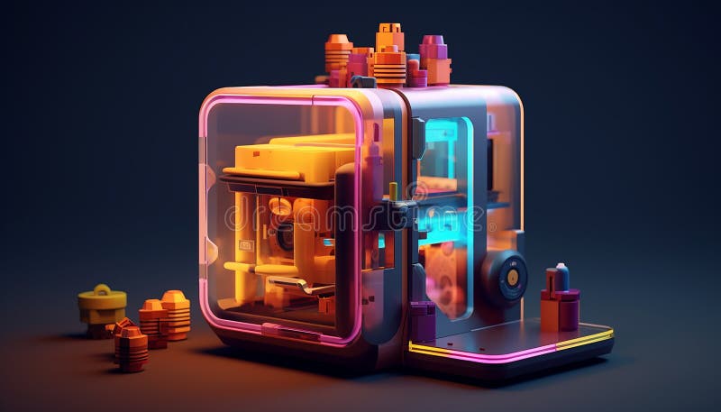 3D Printer Design. Pop Art Concept, Creative Printer Design Created ...