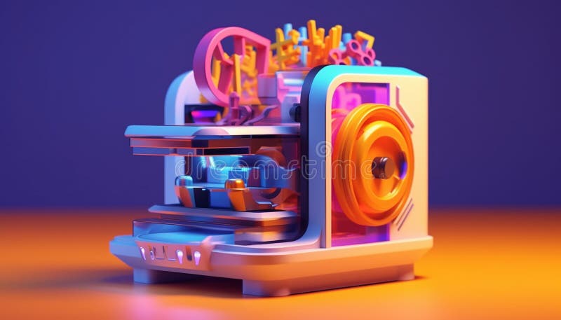 3D Printer Design. Pop Art Concept, Creative Printer Design Created ...