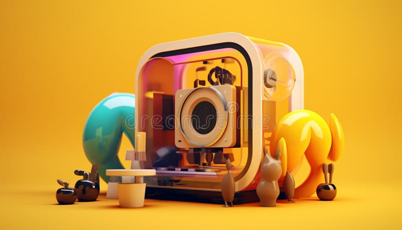 3D Printer Design. Pop Art Concept, Creative Printer Design Created ...