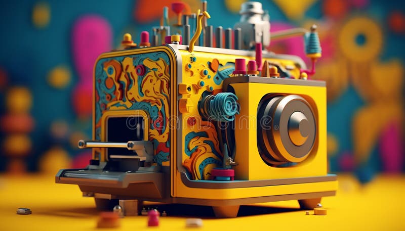 3D Printer Design. Pop Art Concept, Creative Printer Design Created ...