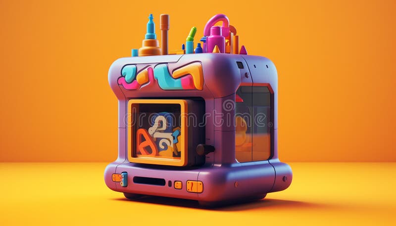 3D Printer Design. Pop Art Concept, Creative Printer Design Created ...