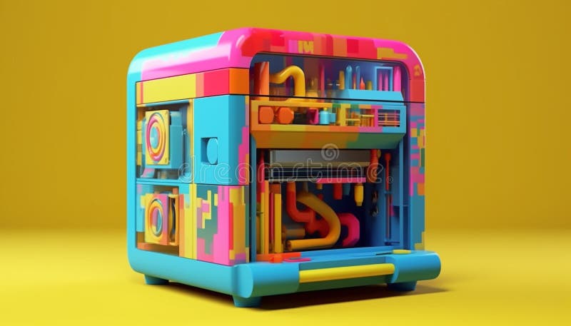 3D Printer Design. Pop Art Concept, Creative Printer Design Created ...