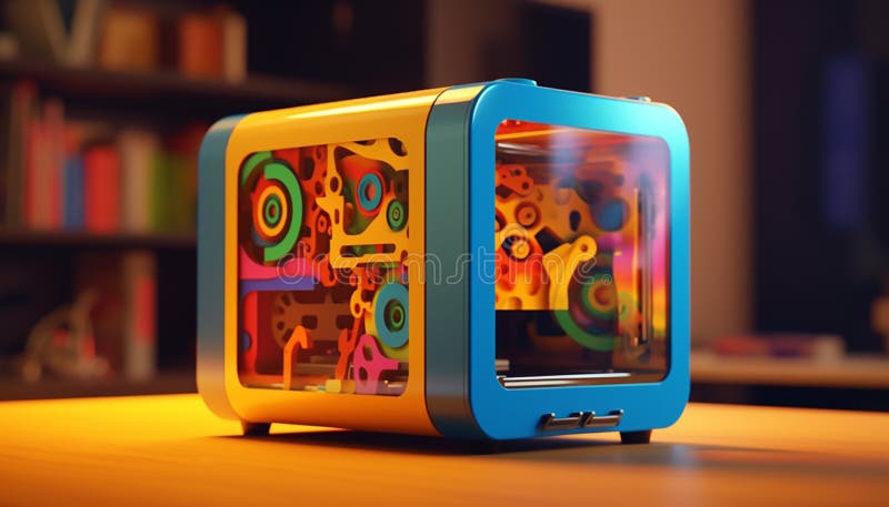 3D Printer Design. Pop Art Concept, Creative Printer Design Created ...