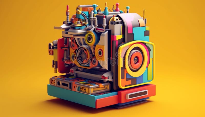 3D Printer Design. Pop Art Concept, Creative Printer Design Created ...